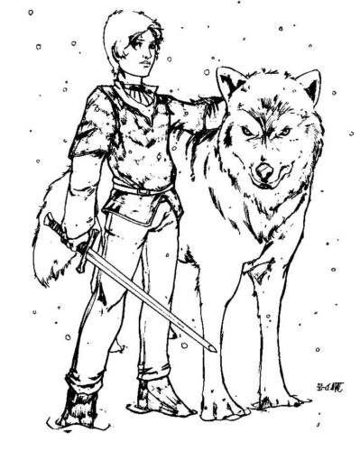 Arya Stark Wolf Game Of Thrones Coloring Pages Turkau Arya Stark Wolf Game Of Thrones Coloring Pages Turkau