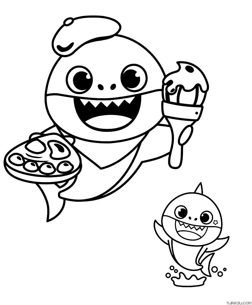 Baby Shark Painting Coloring Page Turkau Baby Shark Painting Coloring Page Turkau