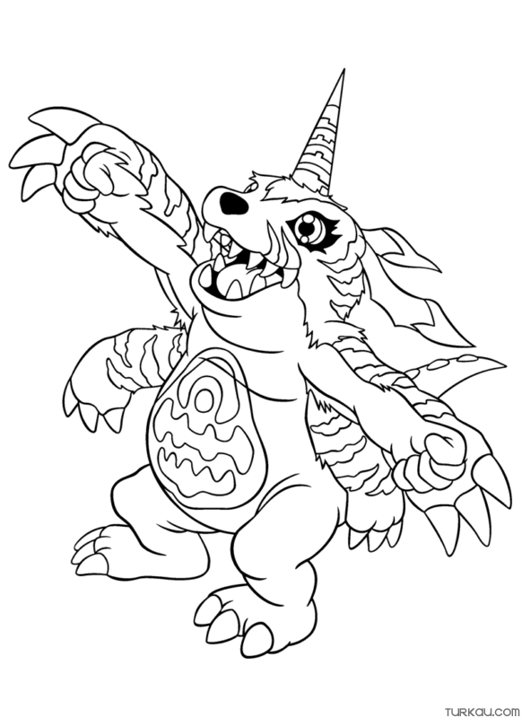 Metal Greymon Mandala Digimon Coloring Page » Turkau