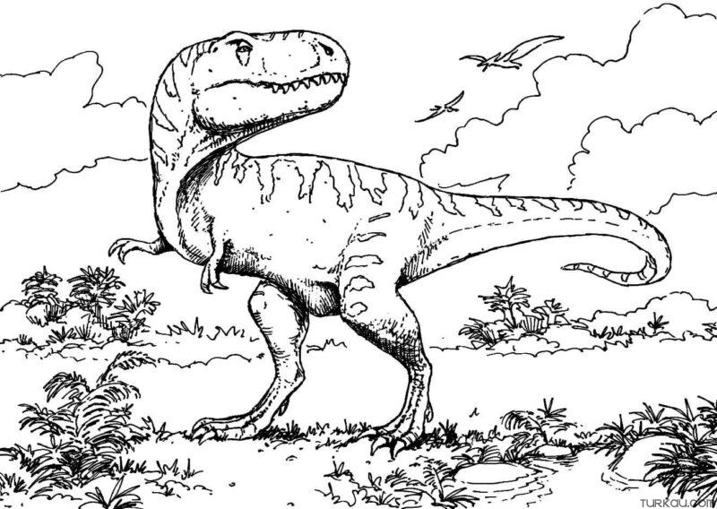 Angry T Rex Dinosaur Coloring Page » Turkau