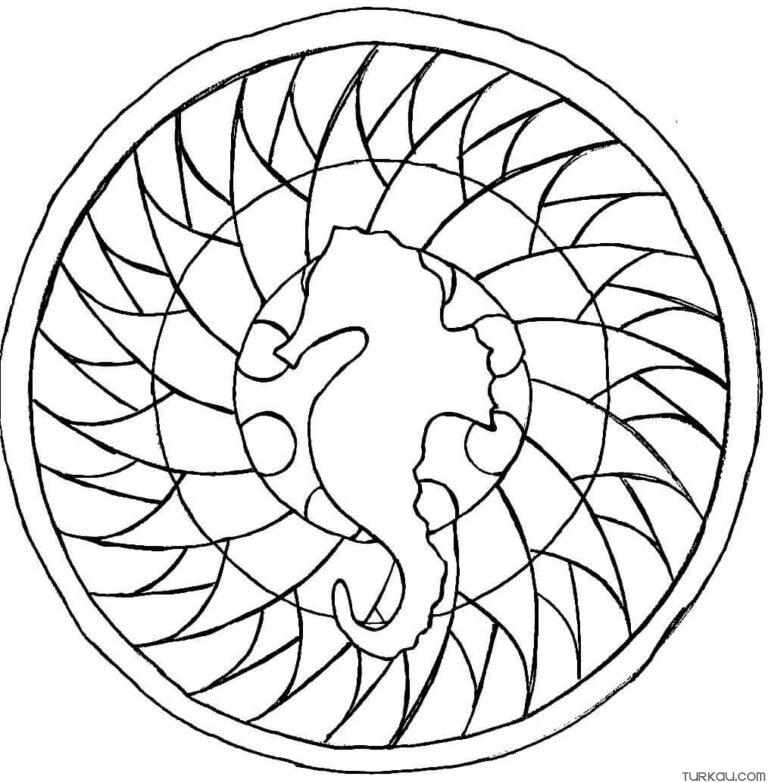 Seahorse Mandala Coloring Page » Turkau