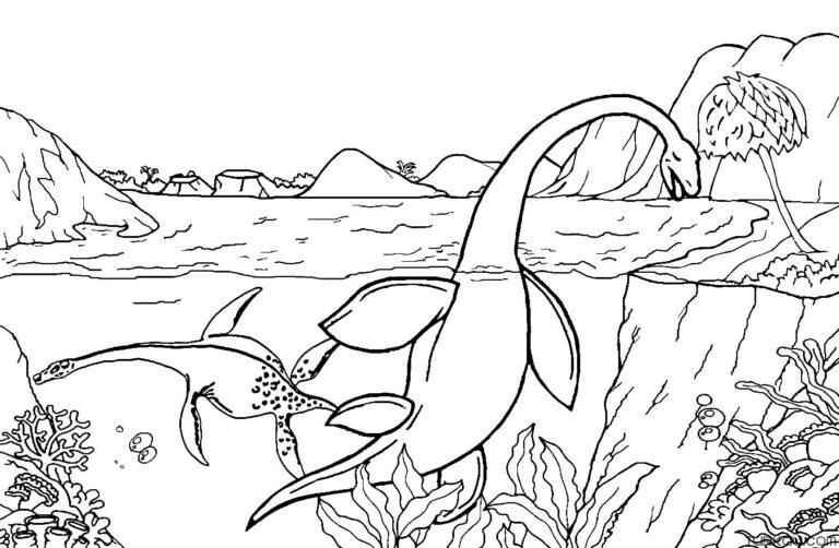 Water Dinosaurs Coloring Page » Turkau