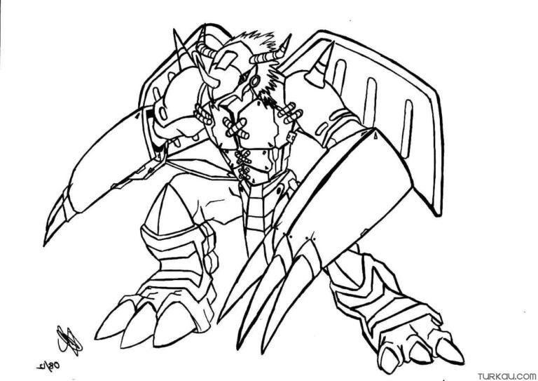 Digimon WarGreymon Coloring Page » Turkau