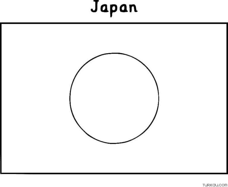 Japan Flag Coloring Page » Turkau
