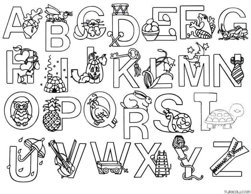 Alphabet Coloring Pages » Turkau