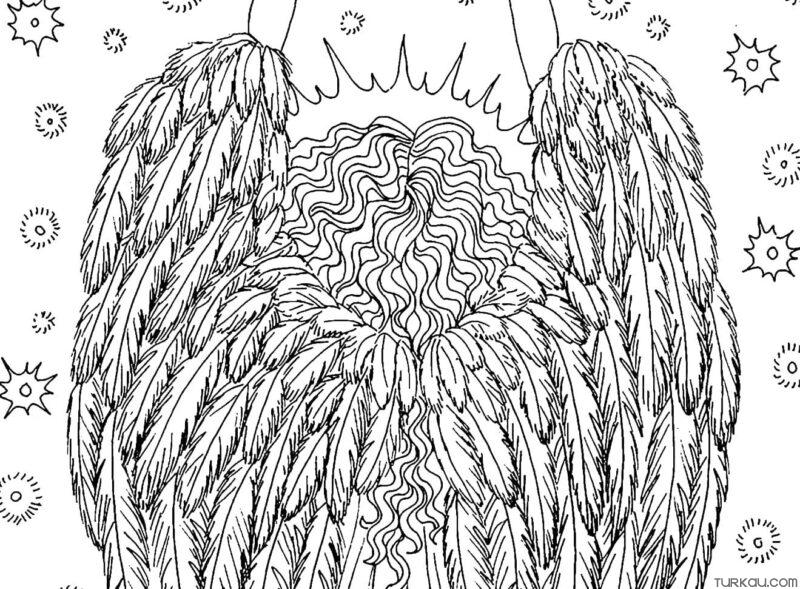 Anime Wolf Angel Coloring Page » Turkau