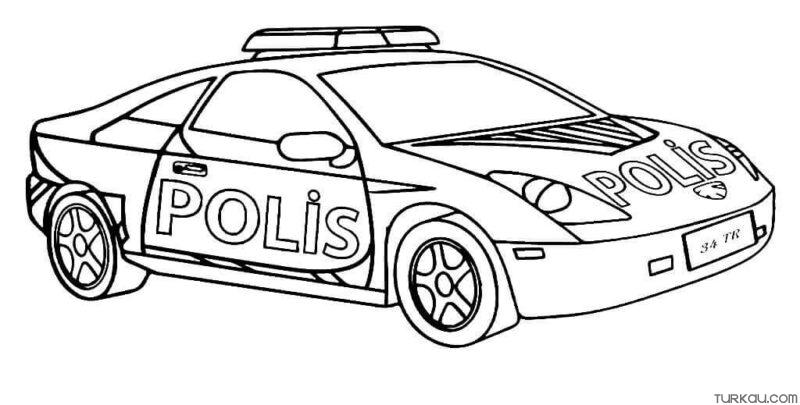Police Car Coloring Page » Turkau