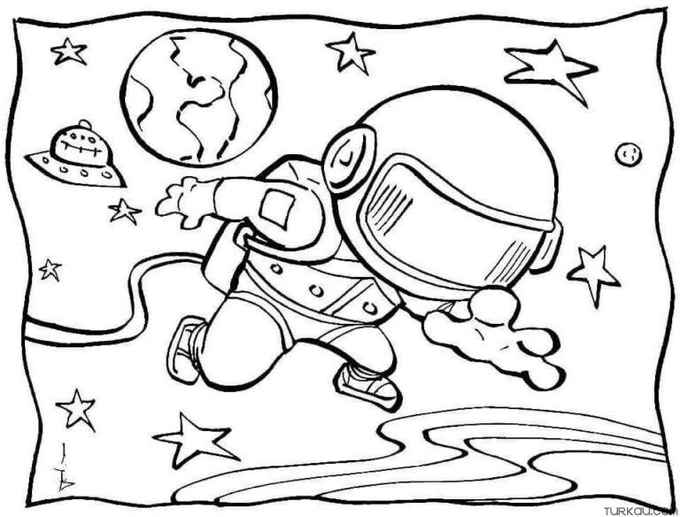 Stars Space Coloring Page » Turkau