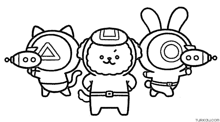 Baby Squid Game Coloring Page For Kids » Turkau