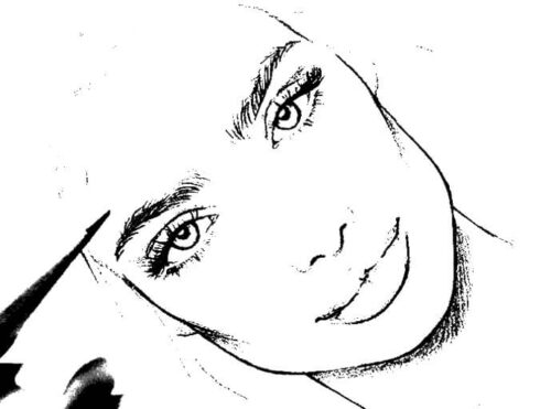 Girl Face Drawing Coloring Page » Turkau