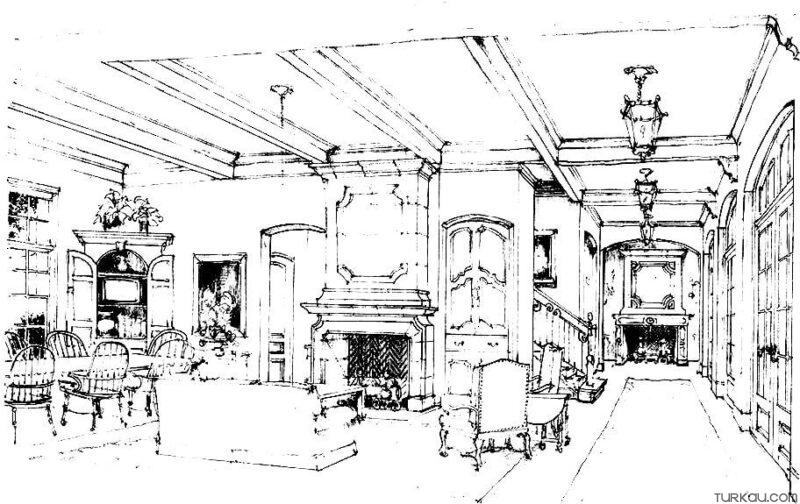 Inside Of House Drawing Coloring Page » Turkau