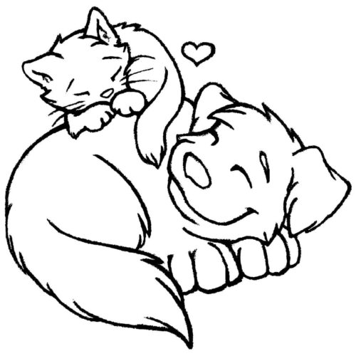 Cat And Dogs Coloring Pages » Turkau