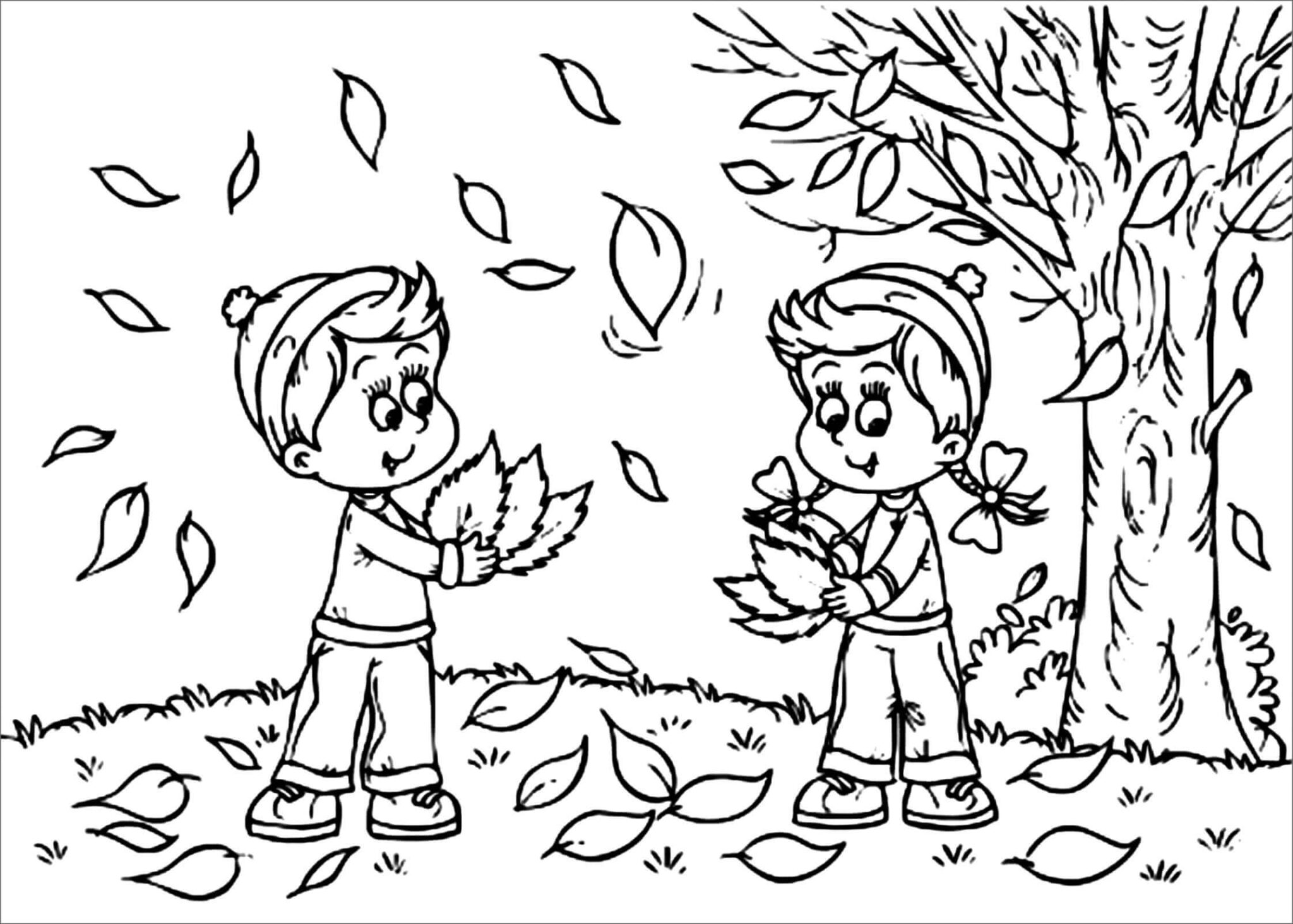 Cute Fall Coloring Page » Turkau