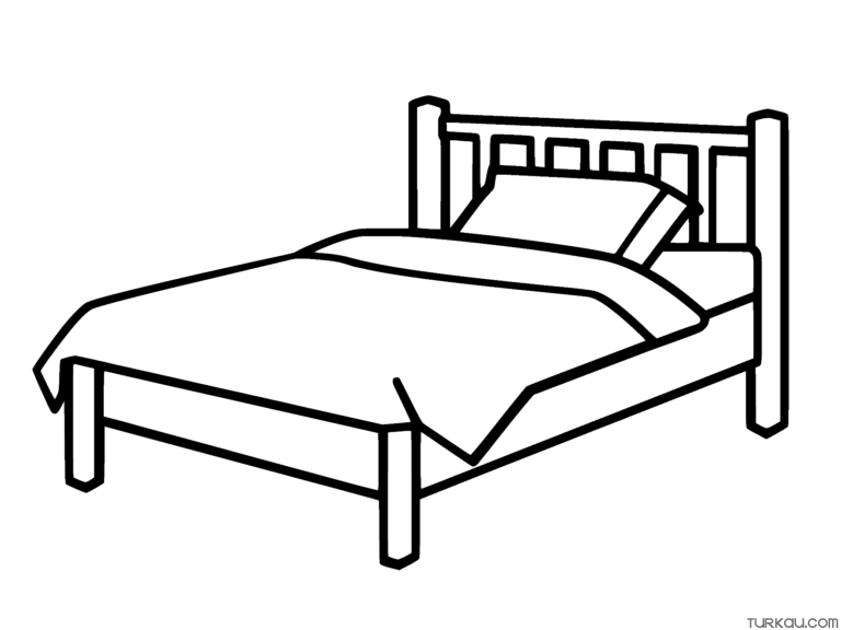 Furniture Bed Coloring Page » Turkau