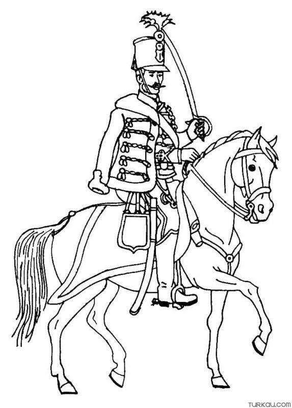 Huszár Hussar Coloring Page » Turkau
