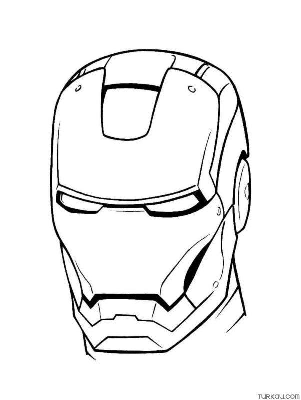 Iron Man Head Coloring Page » Turkau