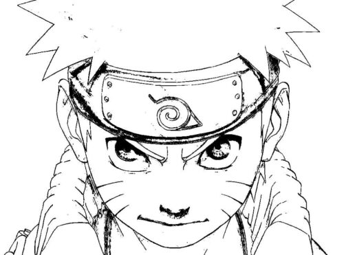 Face Naruto Uzumaki Coloring Page » Turkau