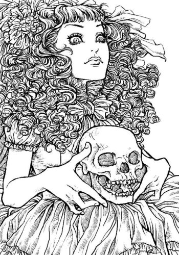 Scary Girl Coloring Page » Turkau