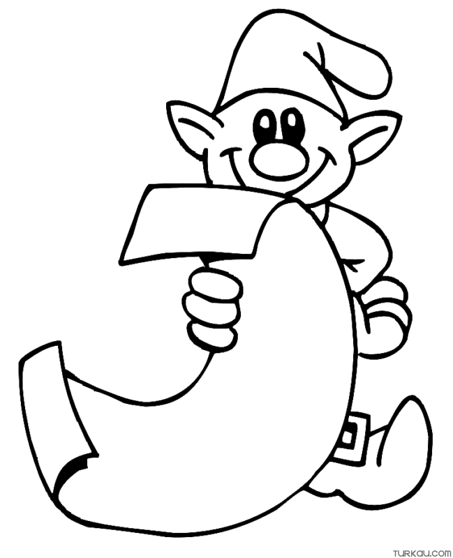 Elf Letter Coloring Page » Turkau