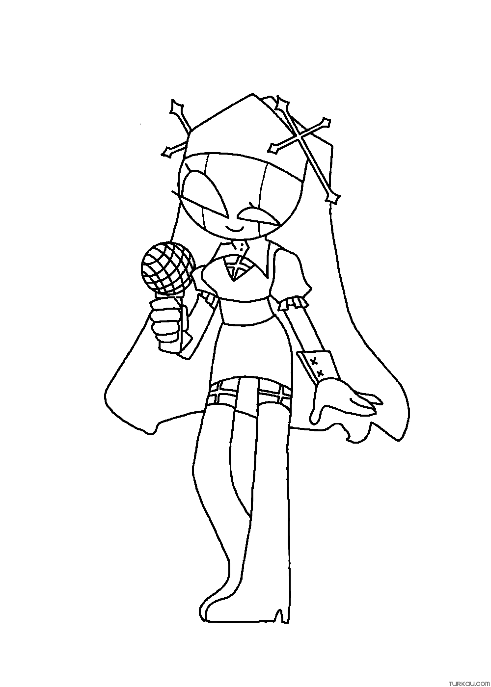 Simple Friday Night Funkin Coloring Page » Turkau