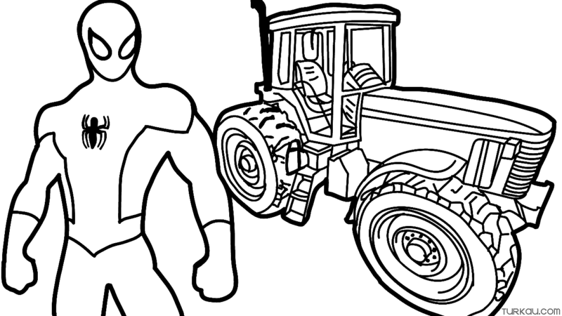 Spiderman Tractor Coloring Page » Turkau