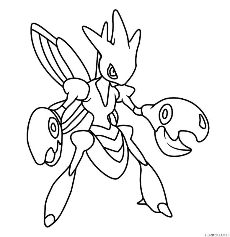 Mega Scizor Coloring Page Coloring Pages