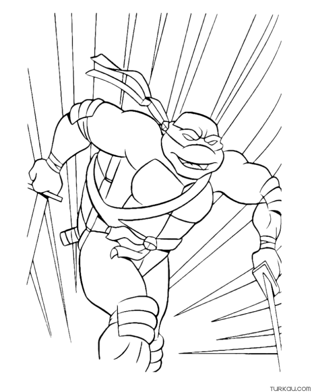 TMNT Raphael Daggers Coloring Page » Turkau