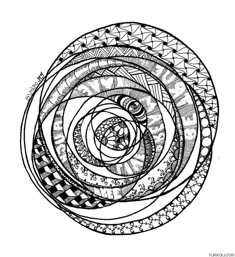 Fantasy Zentangle Coloring Page » Turkau