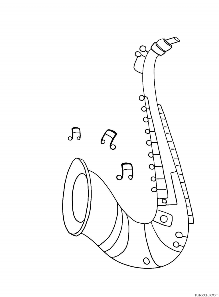Music Saxophone Coloring Page » Turkau
