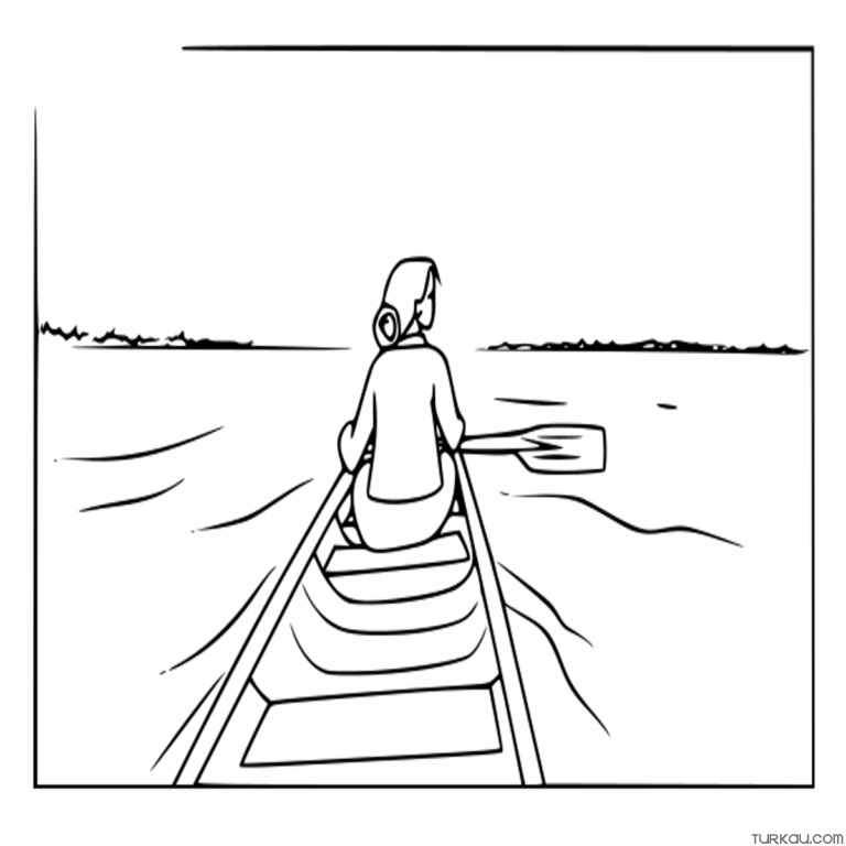 Woman Rowing Coloring Page » Turkau