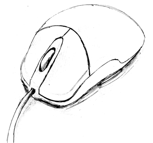 Computer Mouse Wired Coloring Page » Turkau