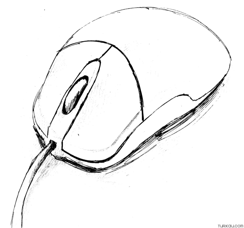 Computer Mouse Sketch Sketch Coloring Page