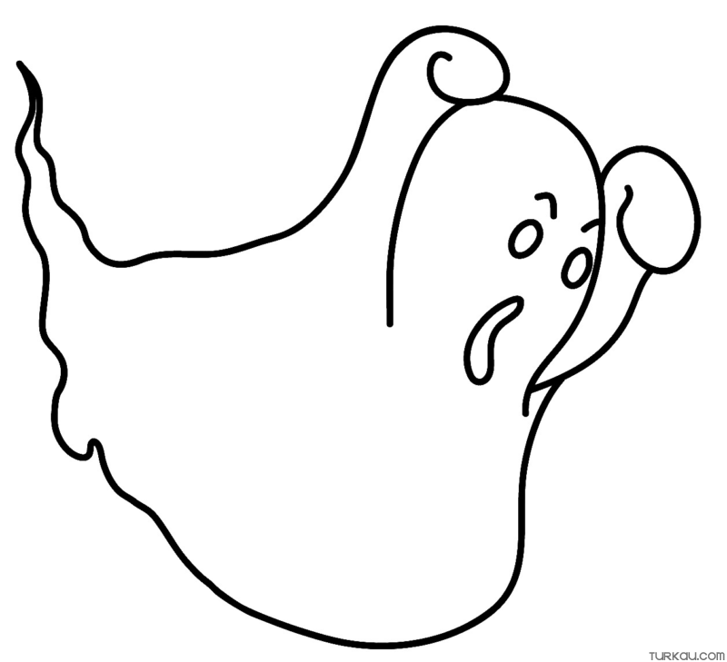 Scary Ghost Coloring Page » Turkau