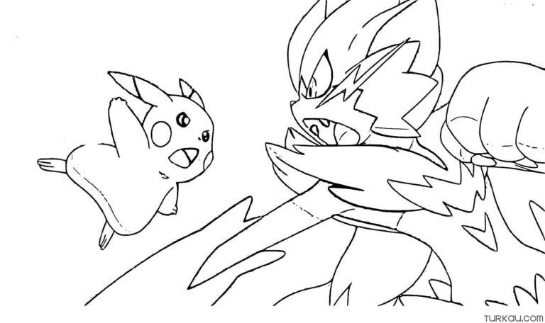 Pokemon Zeraora Pikachu Coloring Page » Turkau